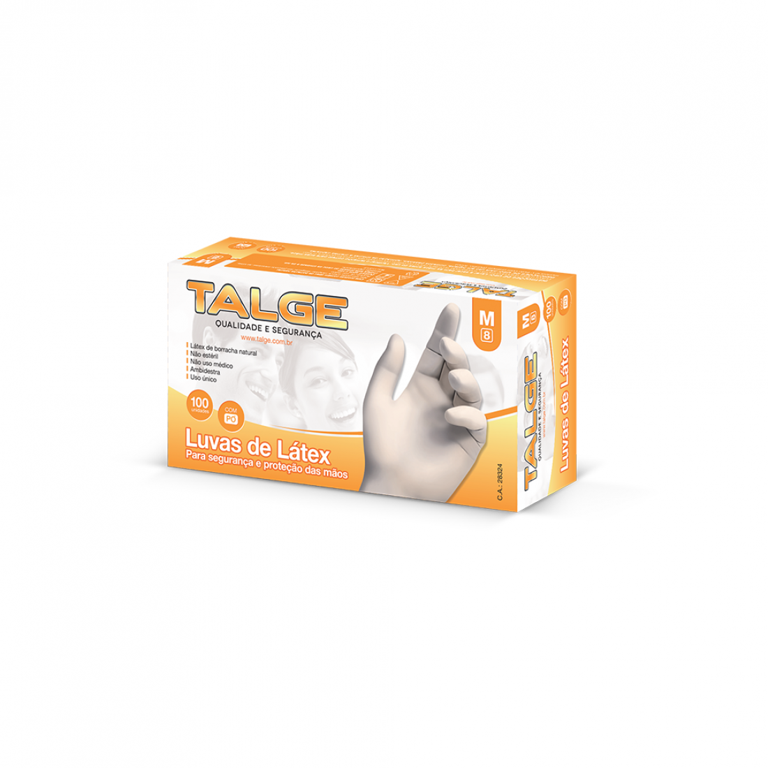 Comercial Ruzalem - Luva Procedimento Látex Talge - Tamanho M com 100 unid.